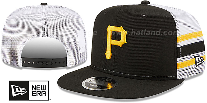 Pittsburgh Pirates SIDE-STRIPE TRUCKER SNAPBACK Black Hat