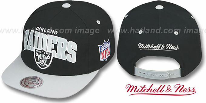 Raiders 2T TEAM ARCH SNAPBACK Hat by Mitchell and Ness