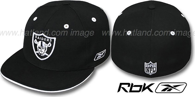 Raiders DARKSIDE Black-White Fitted Hat by Reebok