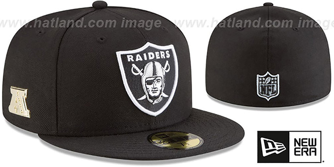 Oakland Raiders GUILDED TURN Black Fitted Hat by New Era