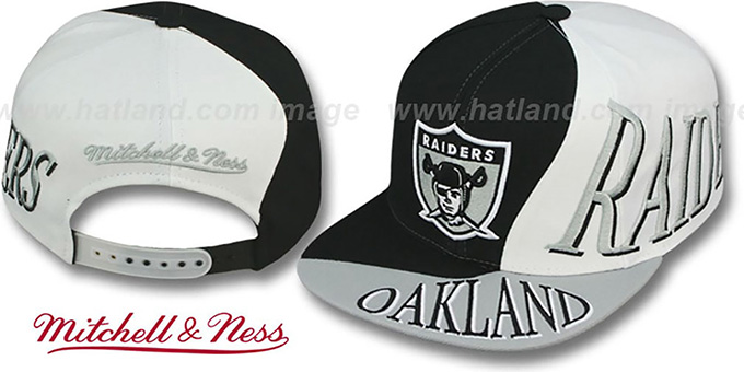 Raiders THE SKEW SNAPBACK Hat by Mitchell and Ness