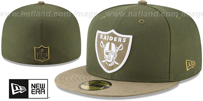 Oakland Raiders TONAL-CHOICE Rifle Green Fitted Hat