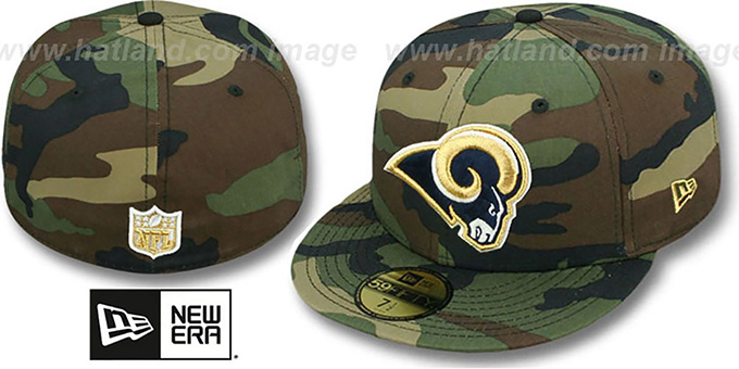Rams NFL TEAM-BASIC Army Camo Fitted Hat by New Era