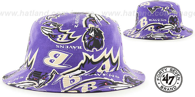 Baltimore Ravens BRAVADO BUCKET Hat by Twins 47 Brand