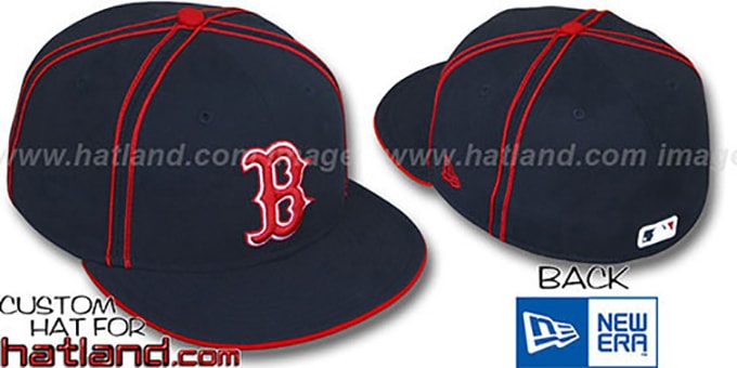 Red Sox DUAL-PIPED Navy-Red Fitted Hat by New Era