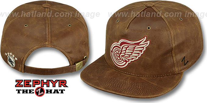 Red Wings DYNASTY LEATHER STRAPBACK Brown Hat Zephyr