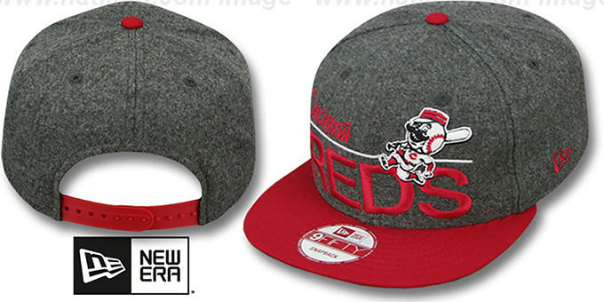 Cincinnati Reds FLANNEL SNAPBACK Grey-Red Hat by New Era