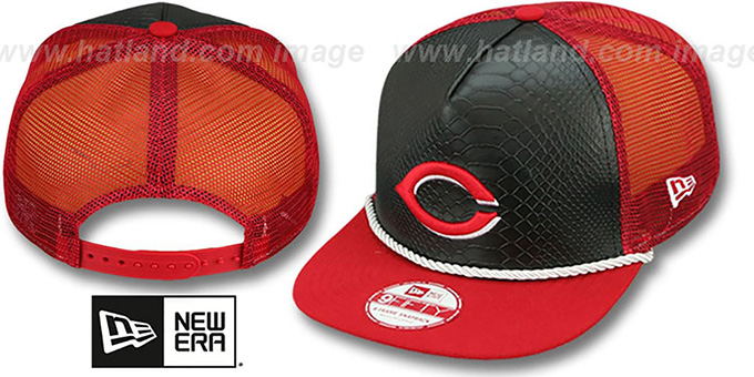 Cincinnati Reds SNAKE A-FRAME SNAPBACK Black-Red Hat
