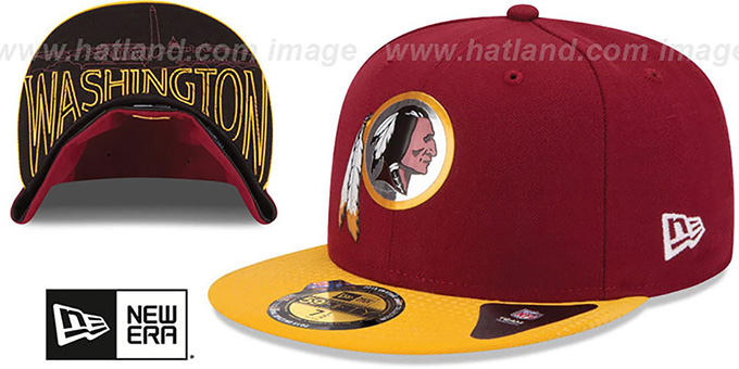 Washington Redskins 2015 NFL DRAFT Burgundy-Gold Fitted Hat