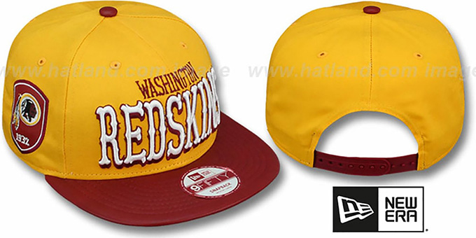 Washington Redskins NFL ENGLISH-WORD SNAPBACK Gold-Burgundy Hat