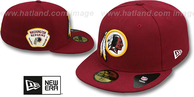 Washington Redskins SIDE TEAM-PATCH Burgundy Fitted Hat