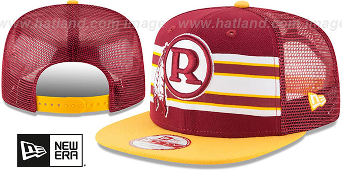 Redskins TB THROWBACK-STRIPE SNAPBACK Burgundy-Gold Hat