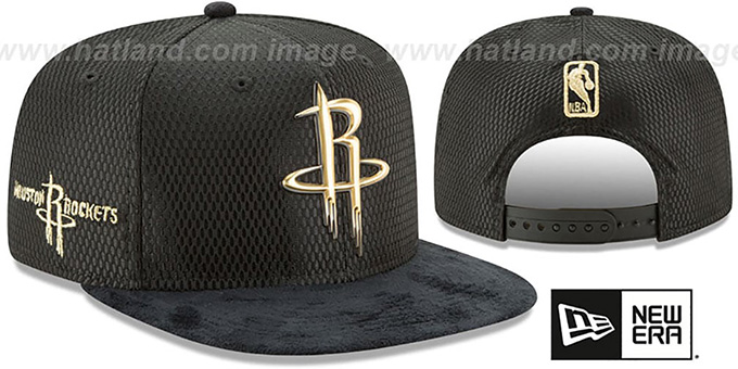 Rockets 2017 NBA ONCOURT SNAPBACK Black-Gold Hat by New Era