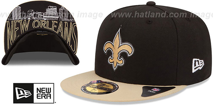New Orleans Saints 2015 NFL DRAFT Black-Gold Fitted Hat