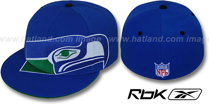 Seattle Seahawks INVINCIBLE Fitted Hat by Reebok - royal
