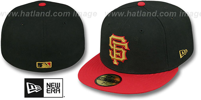 SF Giants 2T OPPOSITE-TEAM Black-Red Fitted Hat by New Era