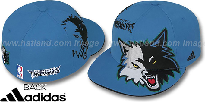 Minnesota Timberwolves SLAM DUNK Fitted Hat by adidas - blue
