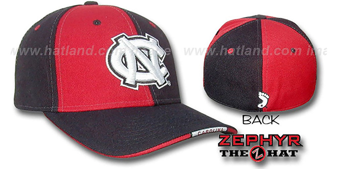 UNC TWIST Red-Black Fitted Hat by Zephyr