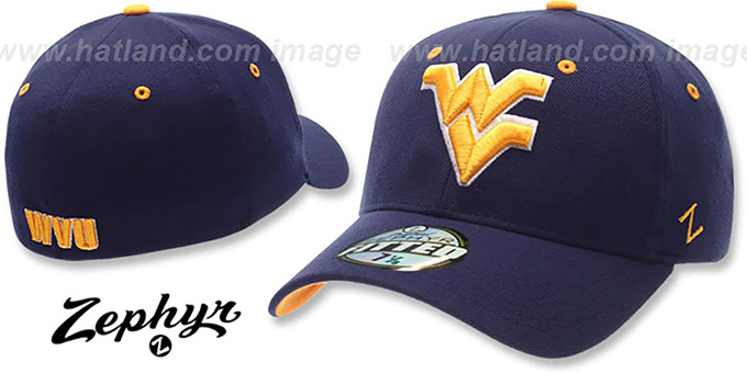 West Virginia DH-4 Fitted Hat by Zephyr - navy