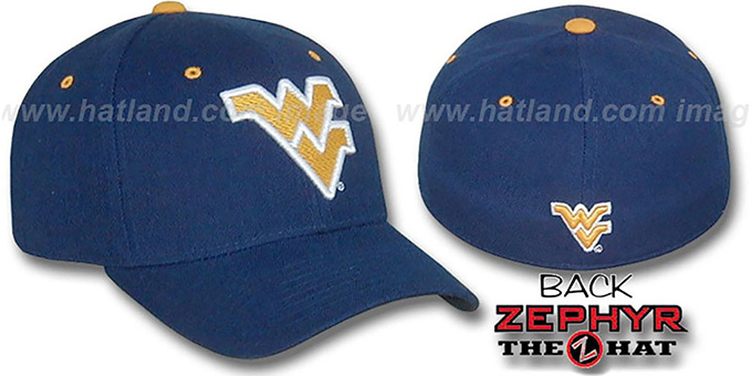 West Virginia DH Fitted Hat by Zephyr - navy