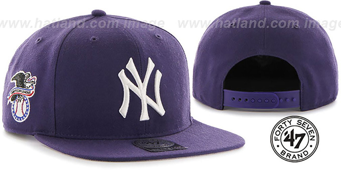 New York Yankees SURE-SHOT SNAPBACK Purple Hat