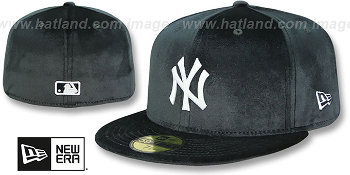 New York Yankees TEAM-BASIC VELOUR Black Fitted Hat