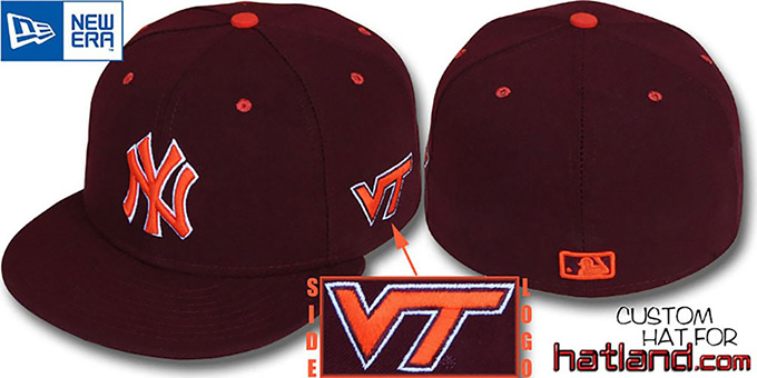 Yankees VIRGINIA TECH Burgundy Hat by New Era
