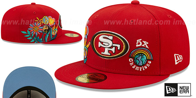 San Francisco 49ers GROOVY Red Fitted Hat by New Era