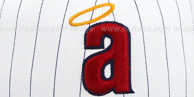 Angels PINSTRIPE BITD SNAPBACK White-Navy Hat by New Era