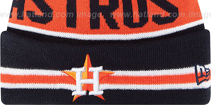 Astros THE-COACH Navy Knit Beanie Hat by New Era