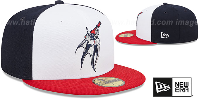 Louisville Bats MILB MARVEL DEFENDERS White-Navy-Red Fitted Hat
