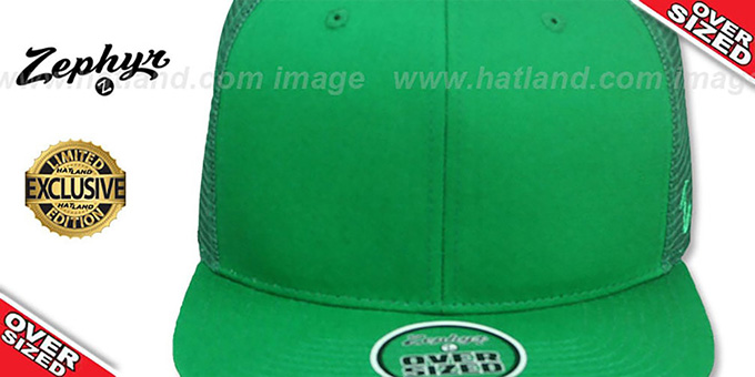 Blank OVER-SIZED MESH-BACK SNAPBACK Kelly-Kelly Hat by Zephyr