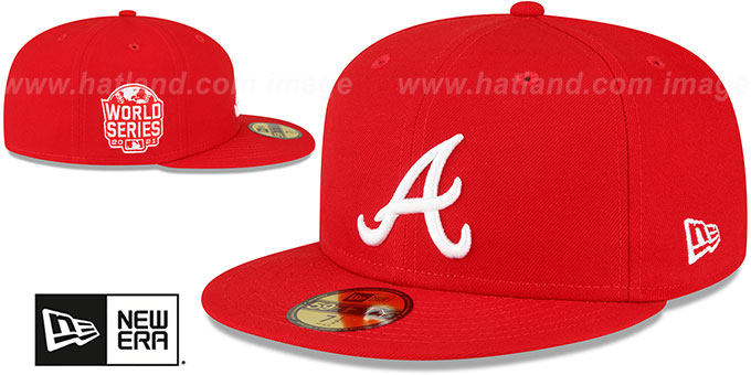 Atlanta Braves 2021 WS SIDE-PATCH UP Red-White Fitted Hat