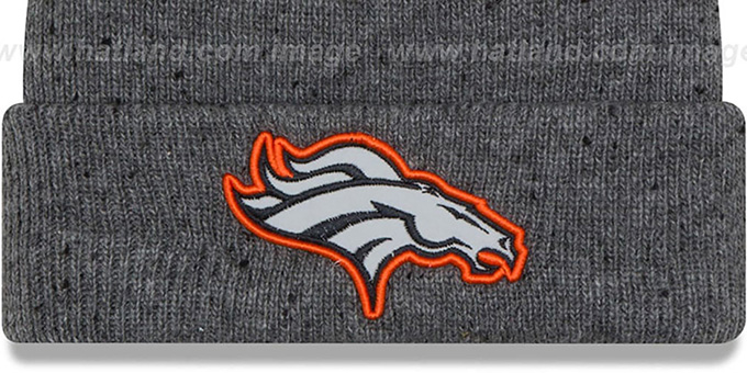 Denver Broncos HEATHERED-SPEC Grey Knit Beanie Hat