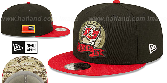 Tampa Bay Buccaneers 2022 SALUTE-TO-SERVICE SNAPBACK Black-Red Ha