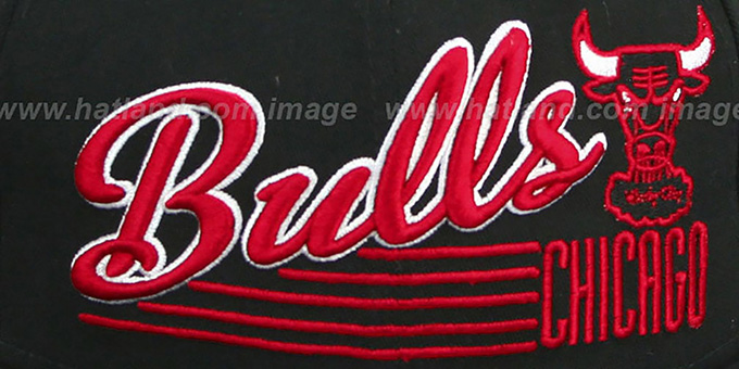 Chicago Bulls SCRIPT-STRIPE SNAPBACK Black Hat by New Era