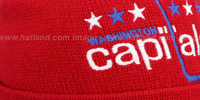 Capitals XL-LOGO BEANIE Red by Mitchell and Ness