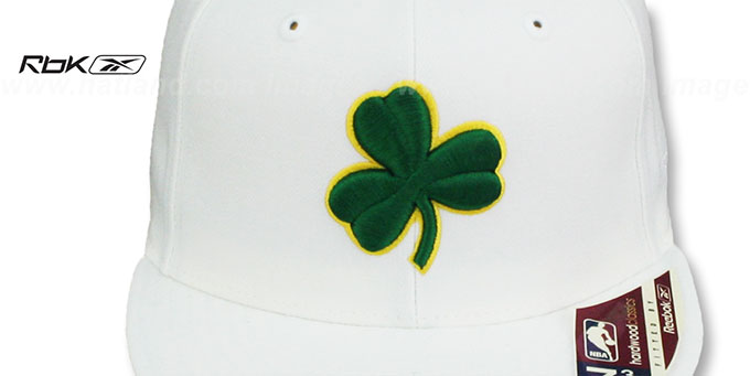 Boston Celtics LARRY BIRD SWINGMAN White-Green Fitted Hat by Reeb