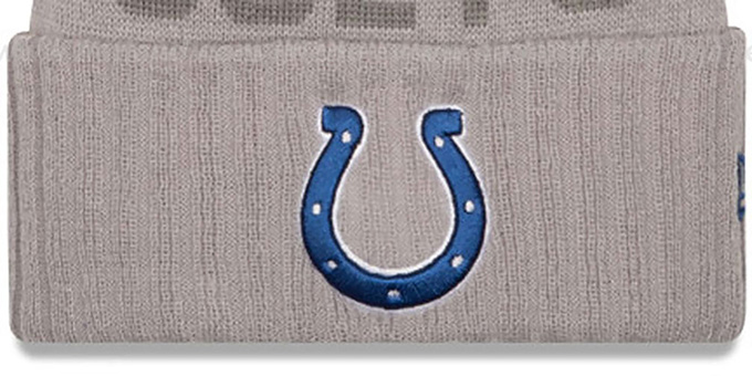 Indianapolis Colts 2015 STADIUM Grey-Royal Knit Beanie Hat