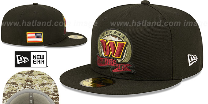 Washington Commanders 2022 SALUTE-TO-SERVICE Black Fitted Hat