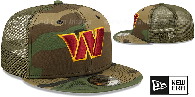 Washington Commanders ARMY CAMO TRUCKER Hat by New Era