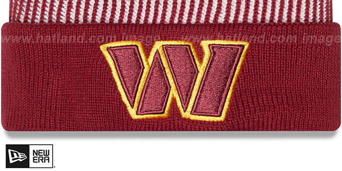 Washington Commanders STRIPED Knit Beanie Hat by New Era