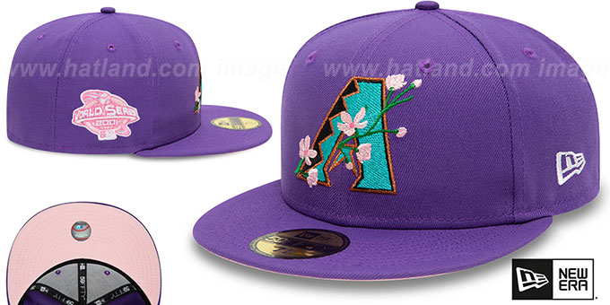 Arizona Diamondbacks LOGO BLOOM SIDE-PATCH Purple-Pink Fitted Hat