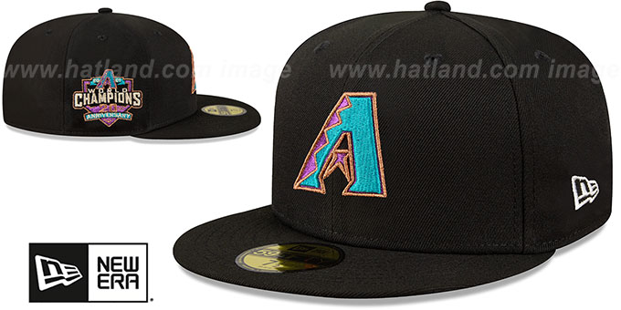 Arizona Diamondbacks METALLIC LOGO SIDE-PATCH Black Fitted Hat