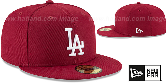 Los Angeles Dodgers TEAM-BASIC Burgundy-White Fitted Hat