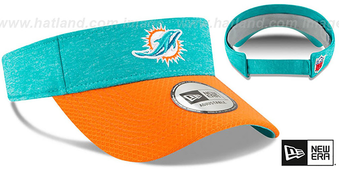 Miami Dolphins 18 NFL STADIUM Aqua-Orange Visor by New Era