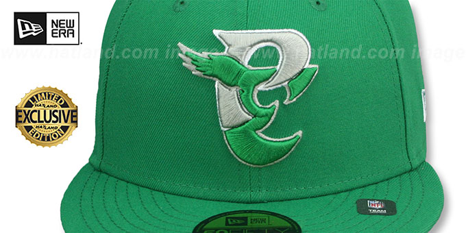 Philadelphia Eagles THROWBACK NFL LIGATURE Green Fitted Hat