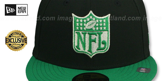 Philadelphia Eagles THROWBACK NFL SHIELD-BASIC Black-Green Fitted