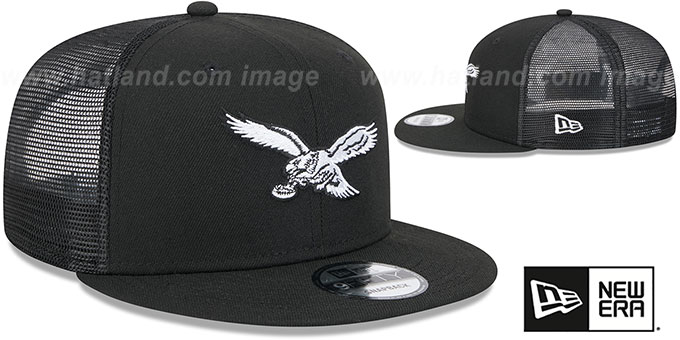 Philadelphia Eagles THROWBACK TEAM-BASIC TRUCKER SNAPBACK Black-W
