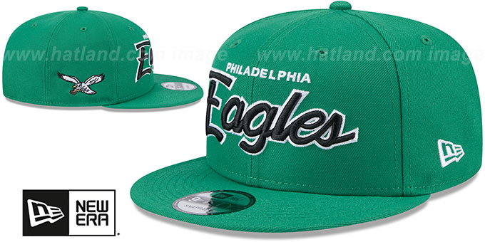 Philadelphia Eagles THROWBACK TEAM-SCRIPT SNAPBACK Kelly Hat